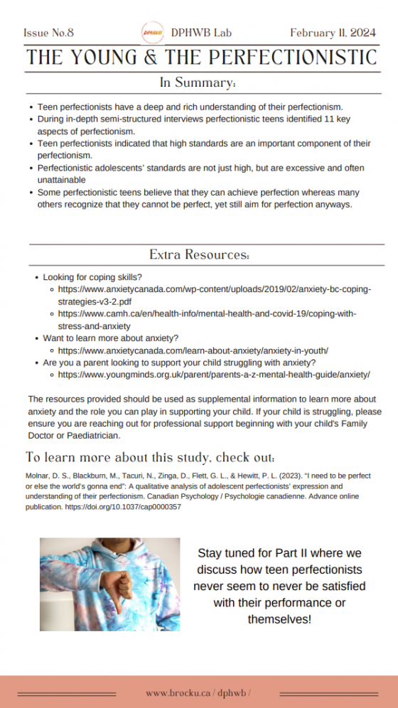 Teen Perfectionism, Part 1: High Standards – Developmental Processes in ...